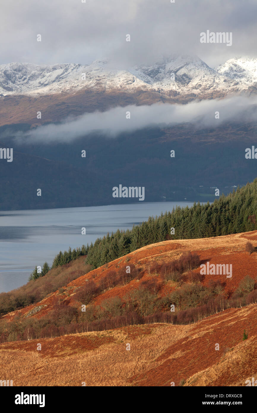Loch Lomond, Scotland. Picturesque view from the slopes of Ben Lomond ...