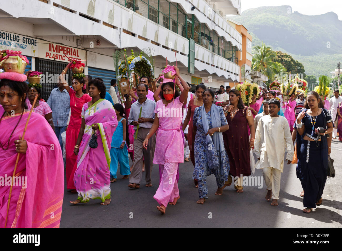 Devotees of Lord Muruga leading a procession during the Thaipoosam ...