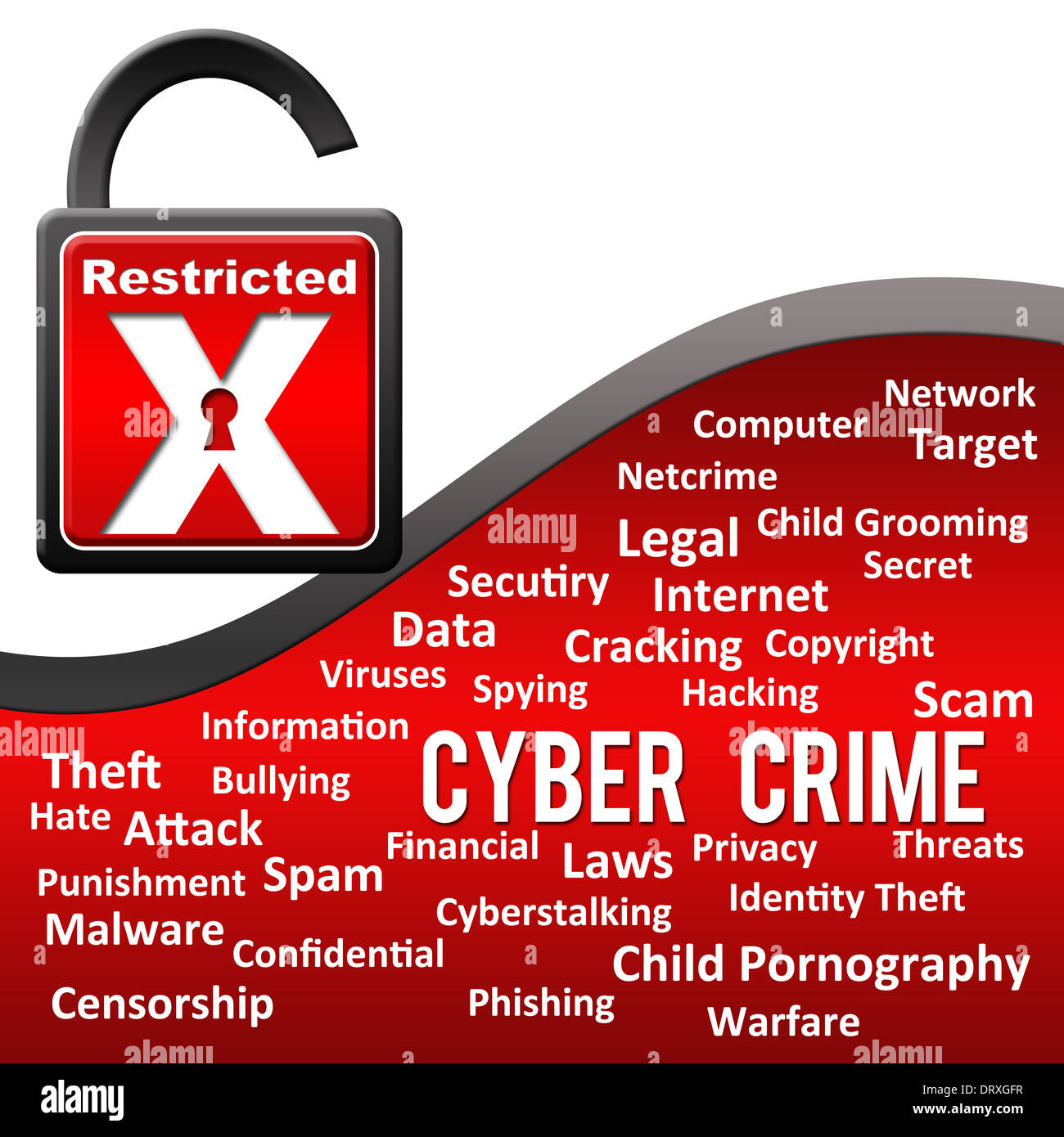 Cyber Crime - Red with Tag Cloud Stock Photo - Alamy
