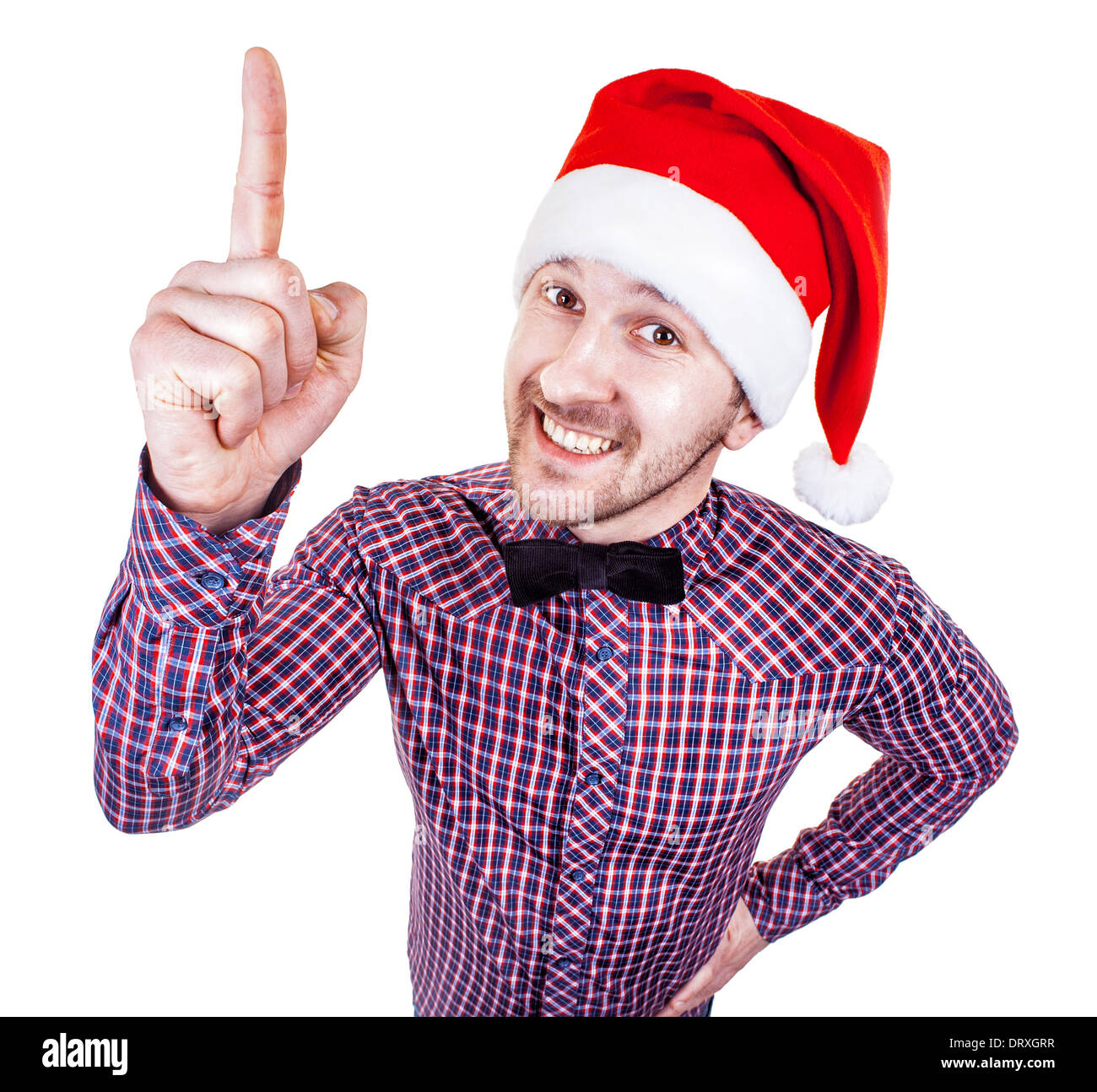 santa claus smile and points a finger at an object Stock Photo - Alamy