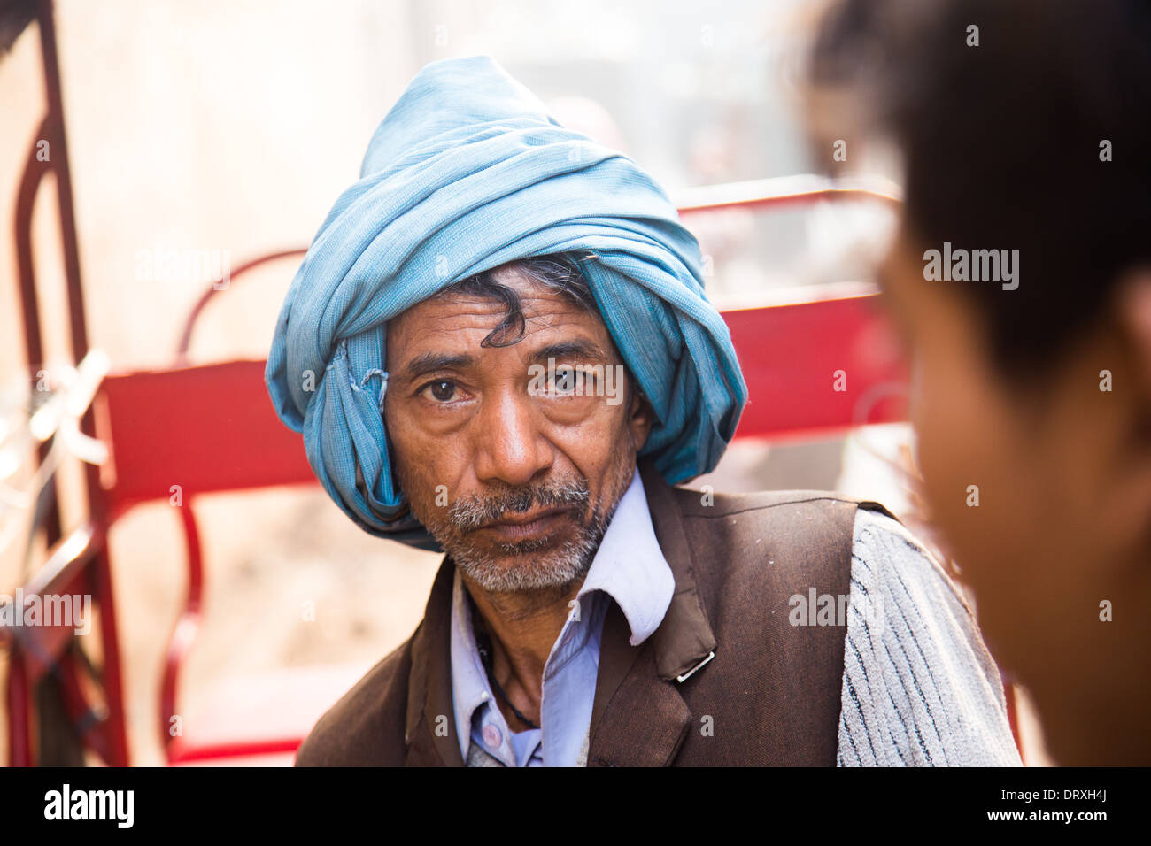 Muslim cycle rickshaw driver in Old Delhi, India Stock Photo - Alamy
