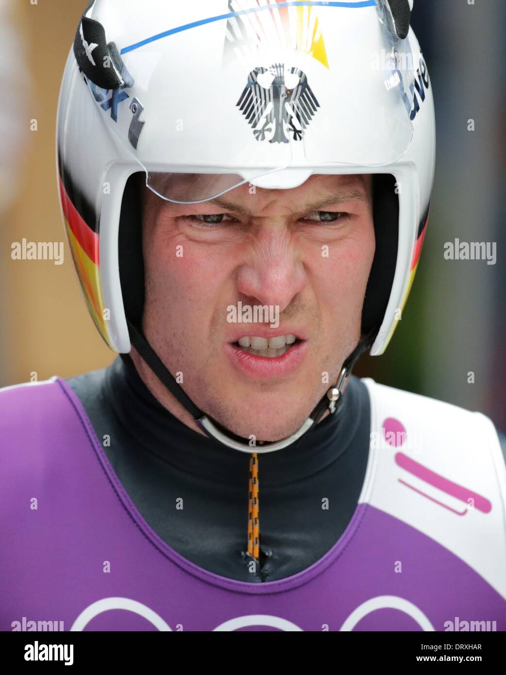 David Moeller of Germany is seen during the Luge Men's Singles ...