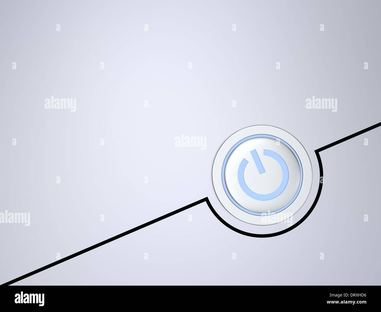 Metallic on-off button illustration with glowing blue light Stock Photo ...