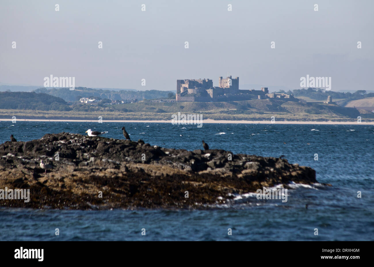 Bamburgh Castle is located on the coast at Bamburgh in Northumberland ...