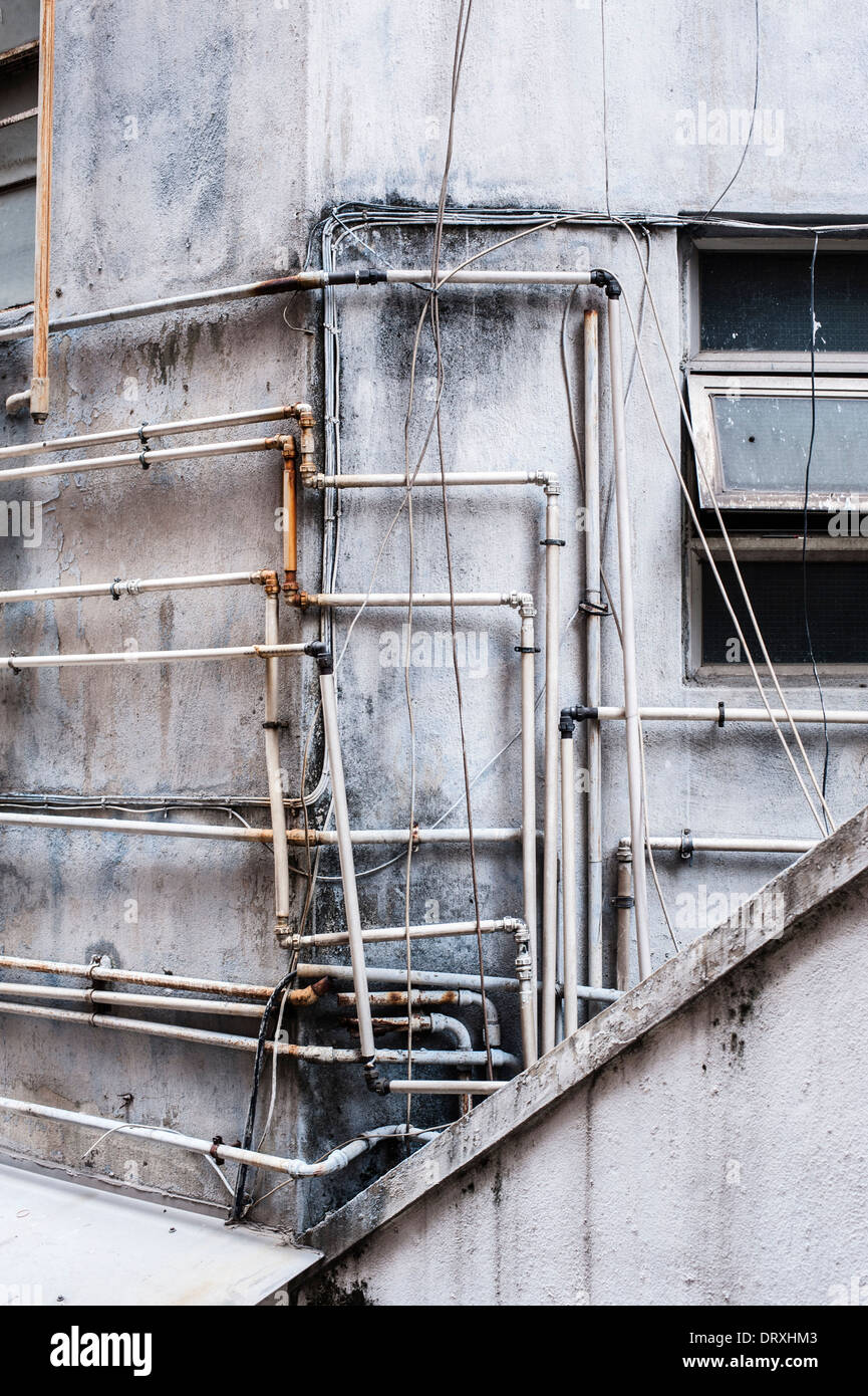 Pipes of all kinds on the outside of buildings are prominent in the ...