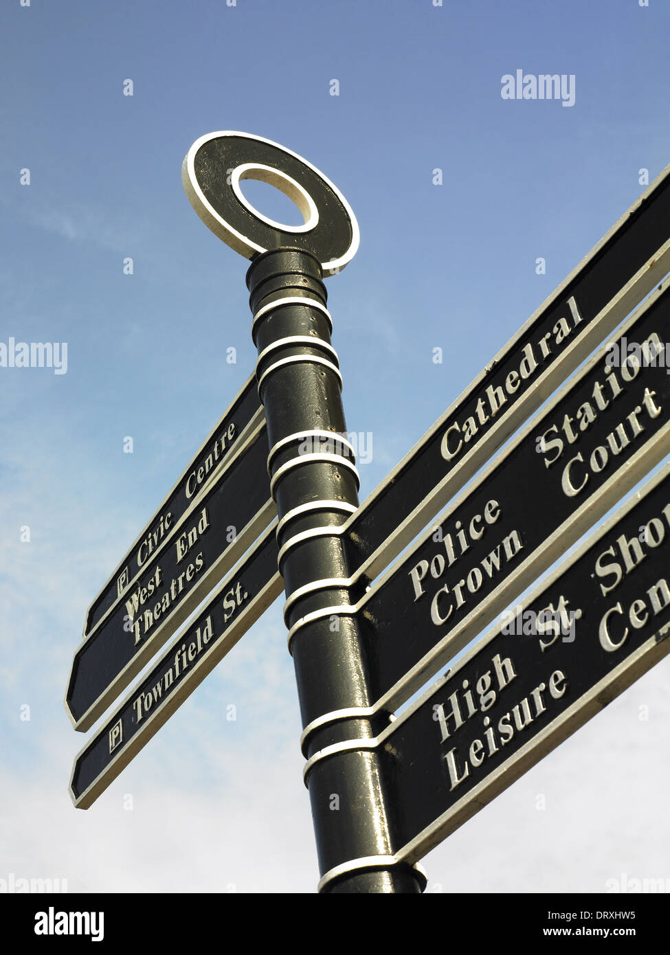 Pedestrian sign post in Chelmsford Stock Photo - Alamy