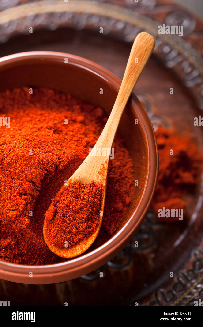 red ground paprika spice in bowl Stock Photo - Alamy