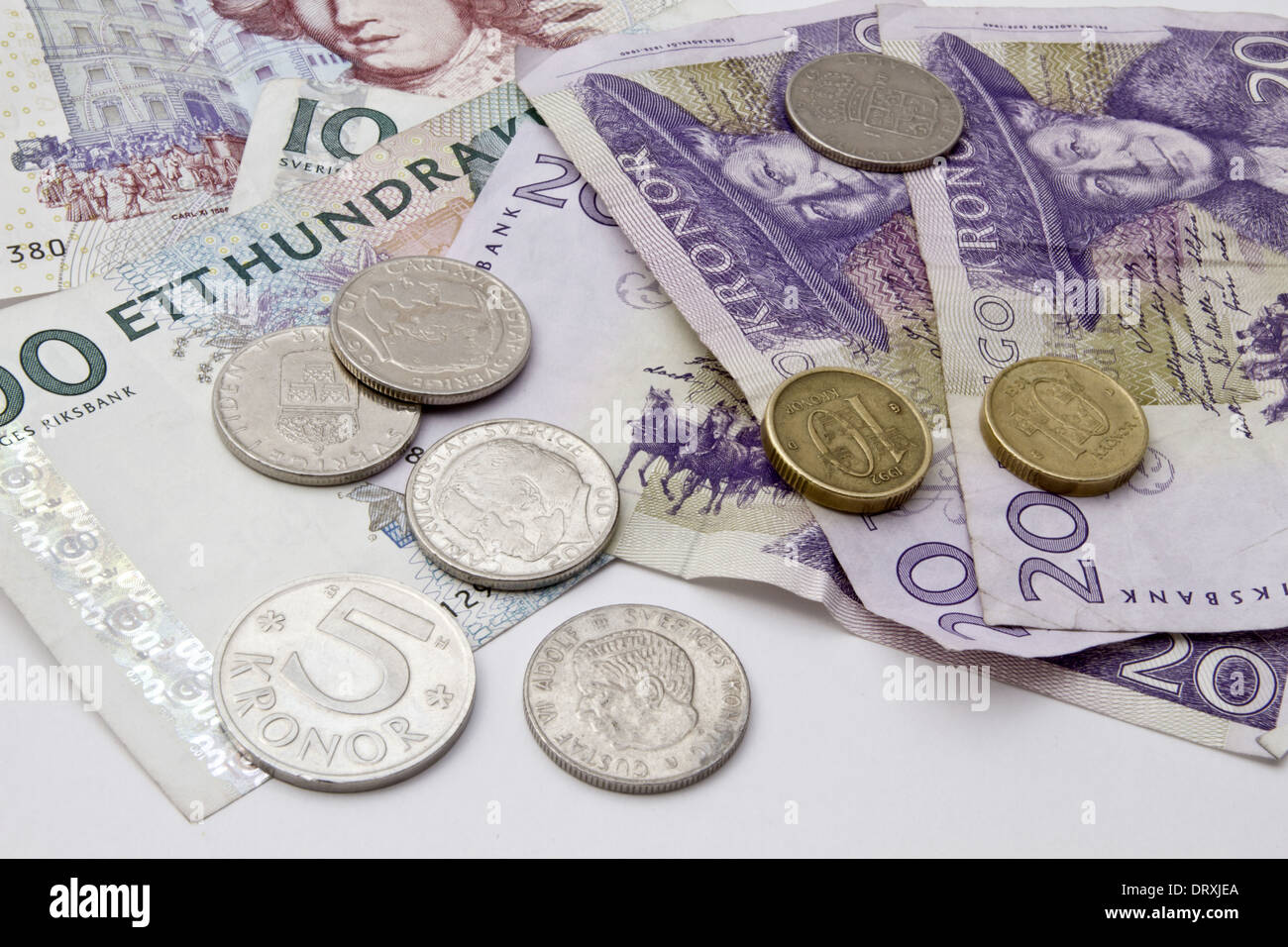 Swedish currency and coins Stock Photo - Alamy