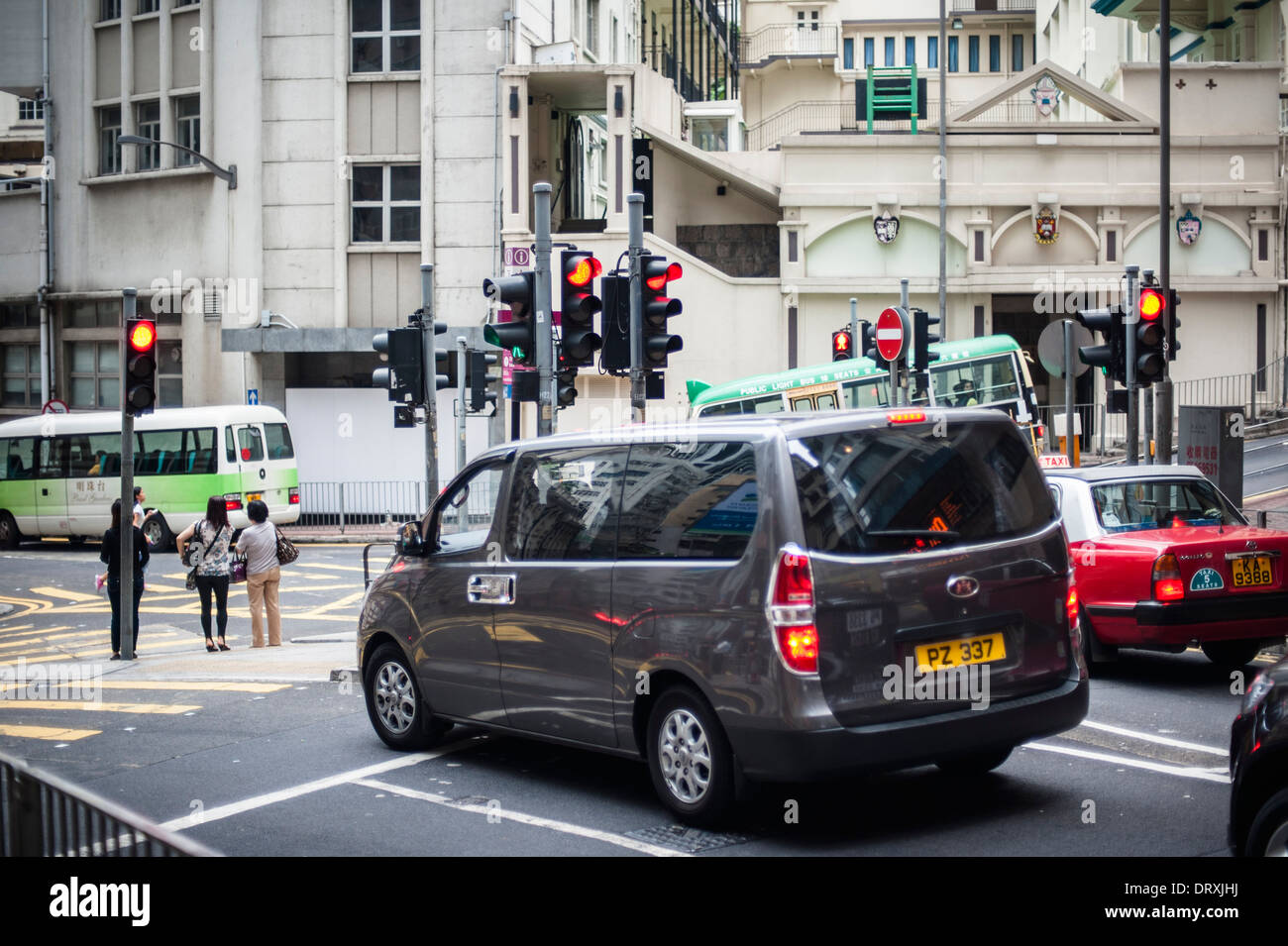 Multiple traffic lights at the crossing Wyndham Street, Lower Albert ...