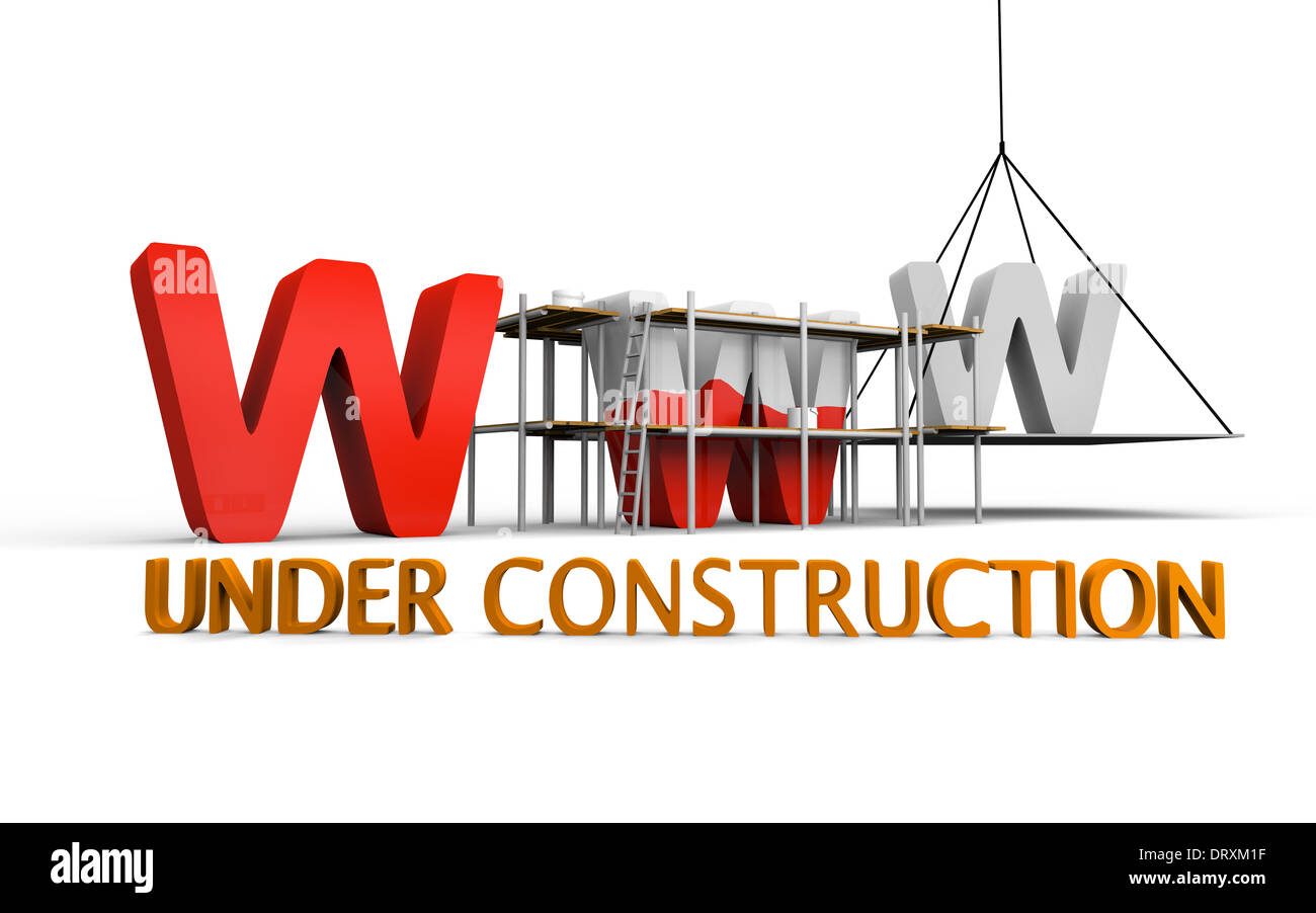 Simple website under construction concept with letters www being built ...