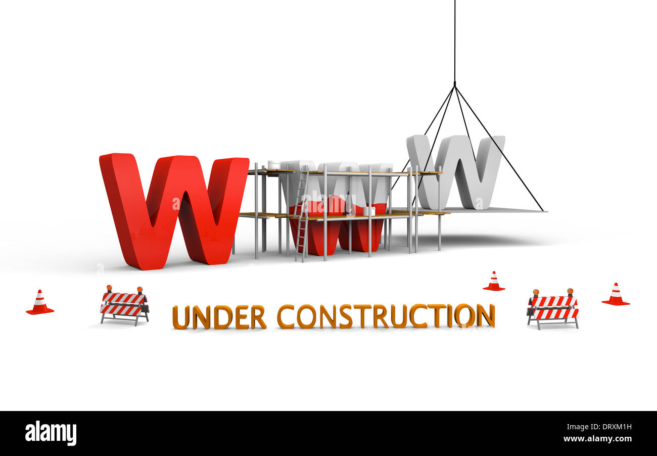 Simple website under construction concept with letters www being built ...