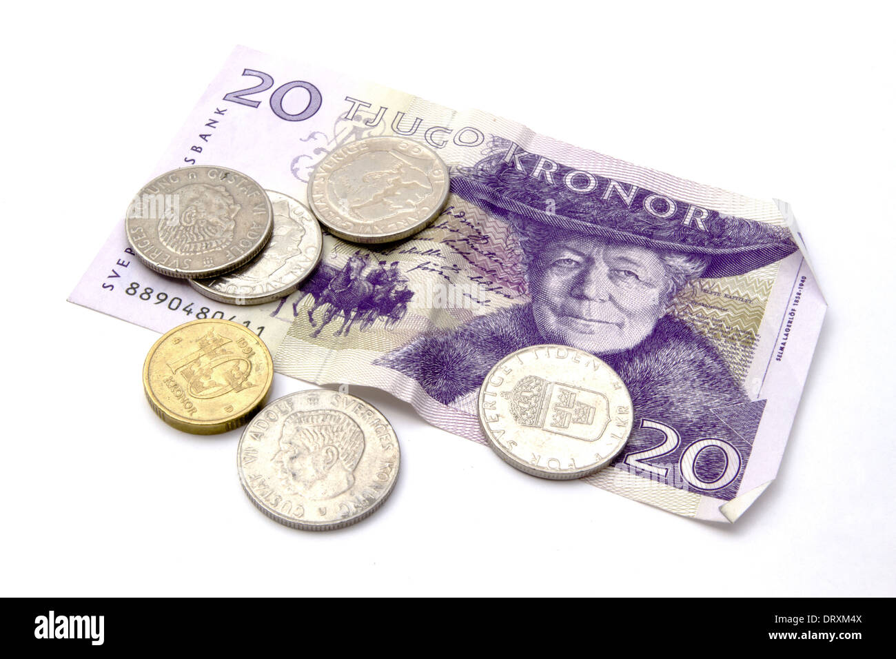 Swedish currency and coins Stock Photo - Alamy
