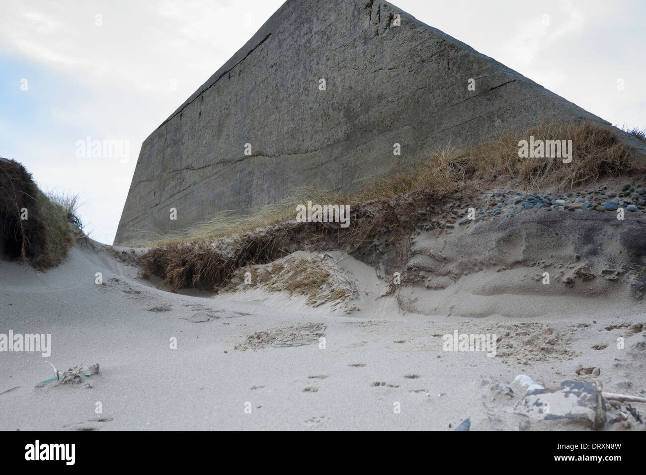 World War II Trapezoidal Concrete wall as part of the 200 yard moving ...