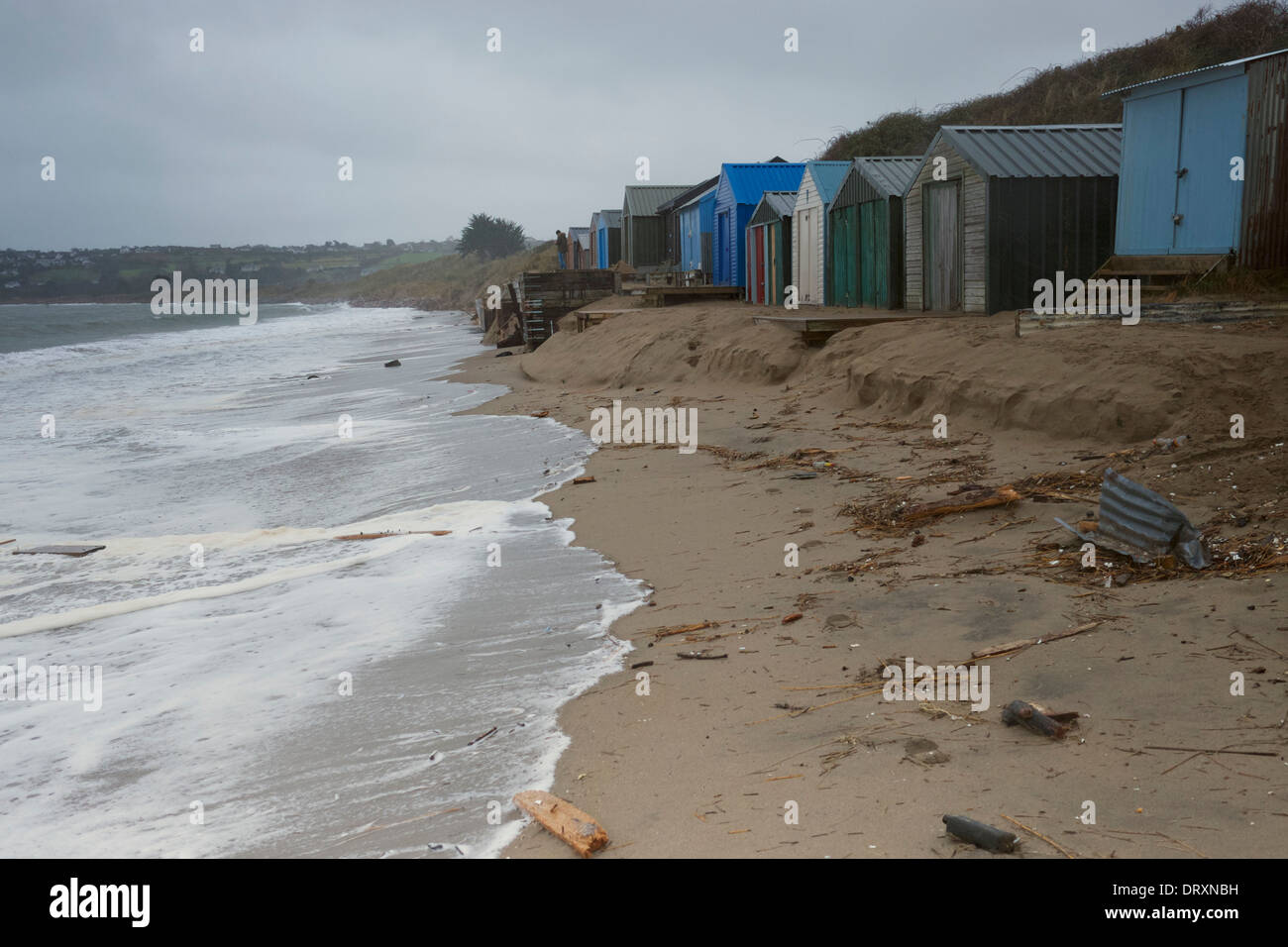Damage beach huts caused combination hi-res stock photography and ...