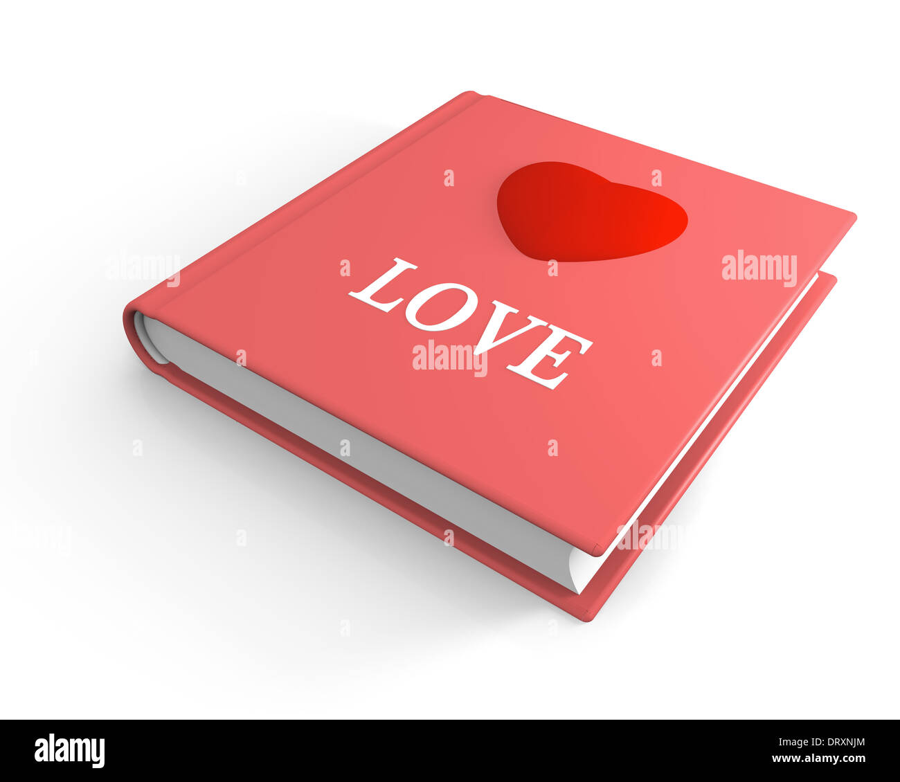 Pink book titled love with 3D heart on the cover Stock Photo - Alamy