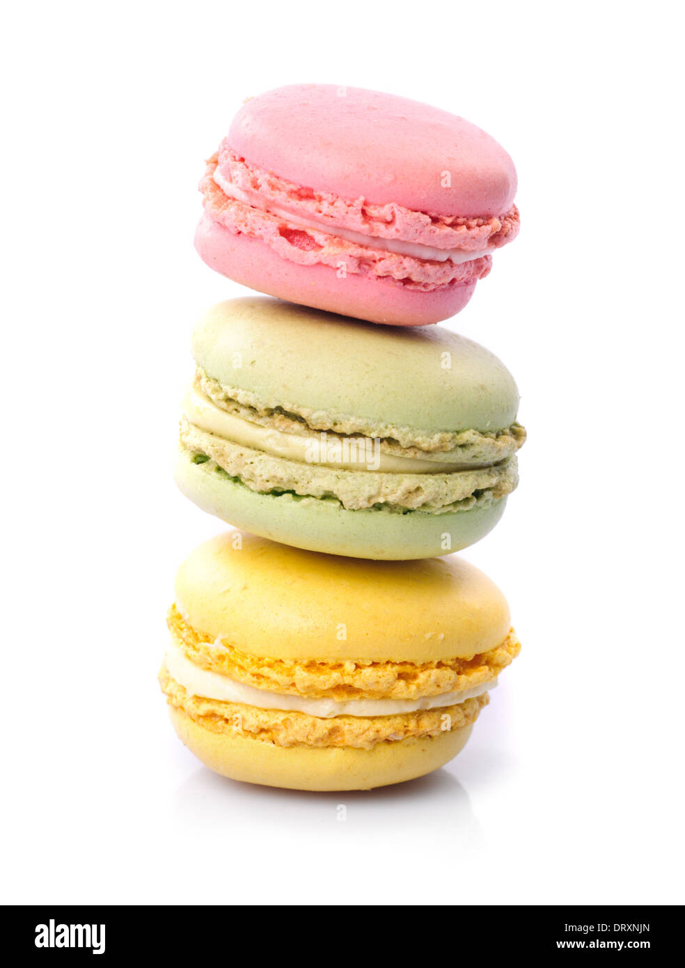 macaroones in row isolated on white Stock Photo - Alamy