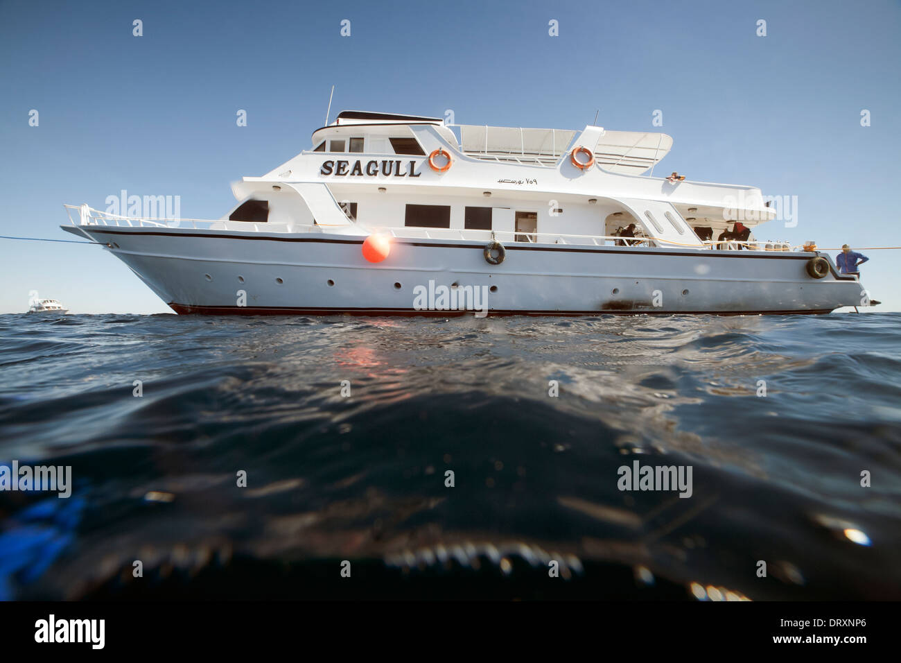 Dive boats in the Red Sea await the return of divers near Sharm El ...