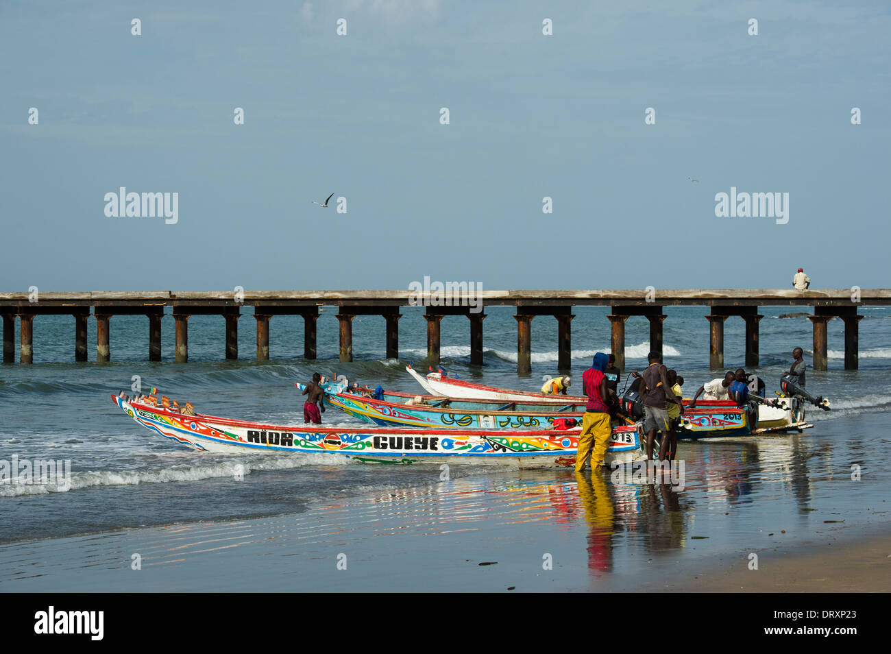 Fishing pirogues, Bakau, Banjul, the Gambia Stock Photo - Alamy