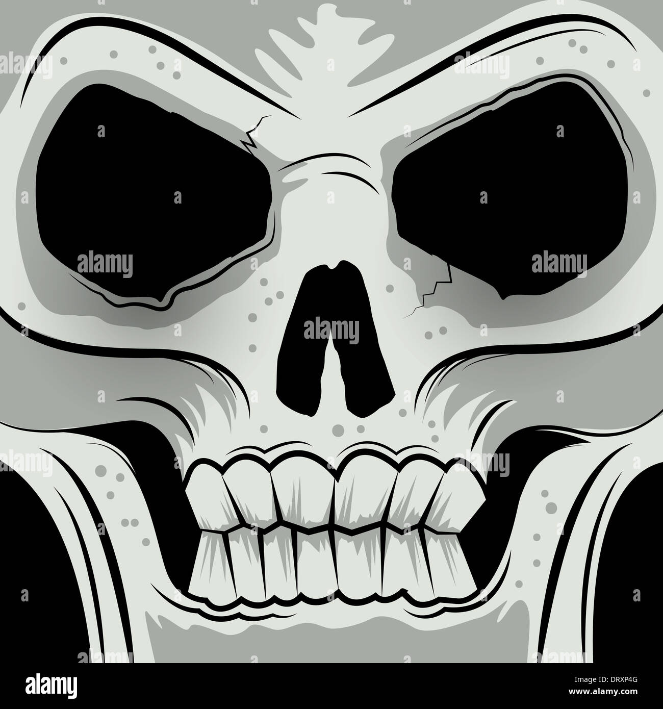 Squared Faced Angry Skull - Vector illustration Stock Photo - Alamy
