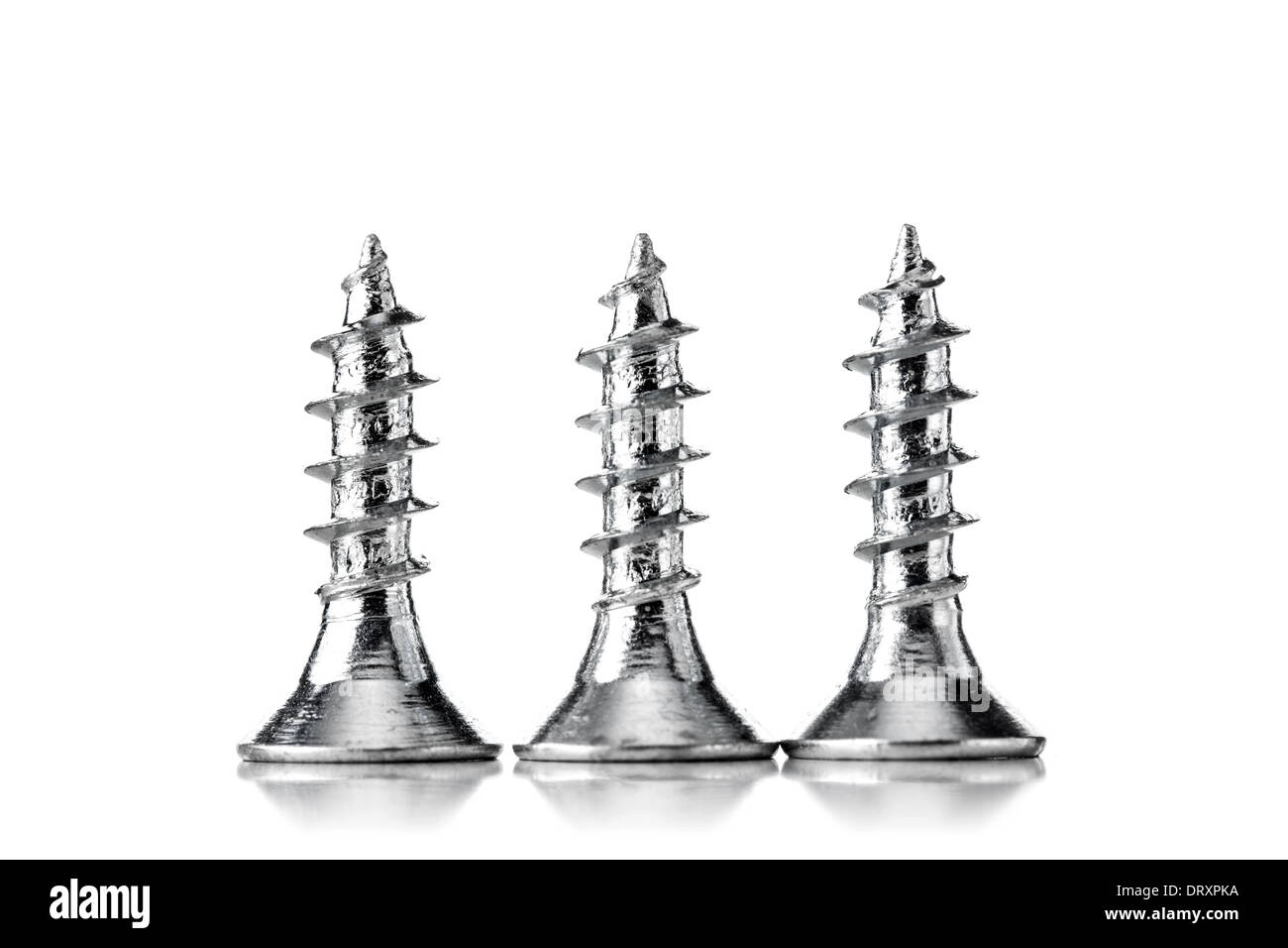 group of zinc coated screws, isolated on white Stock Photo - Alamy