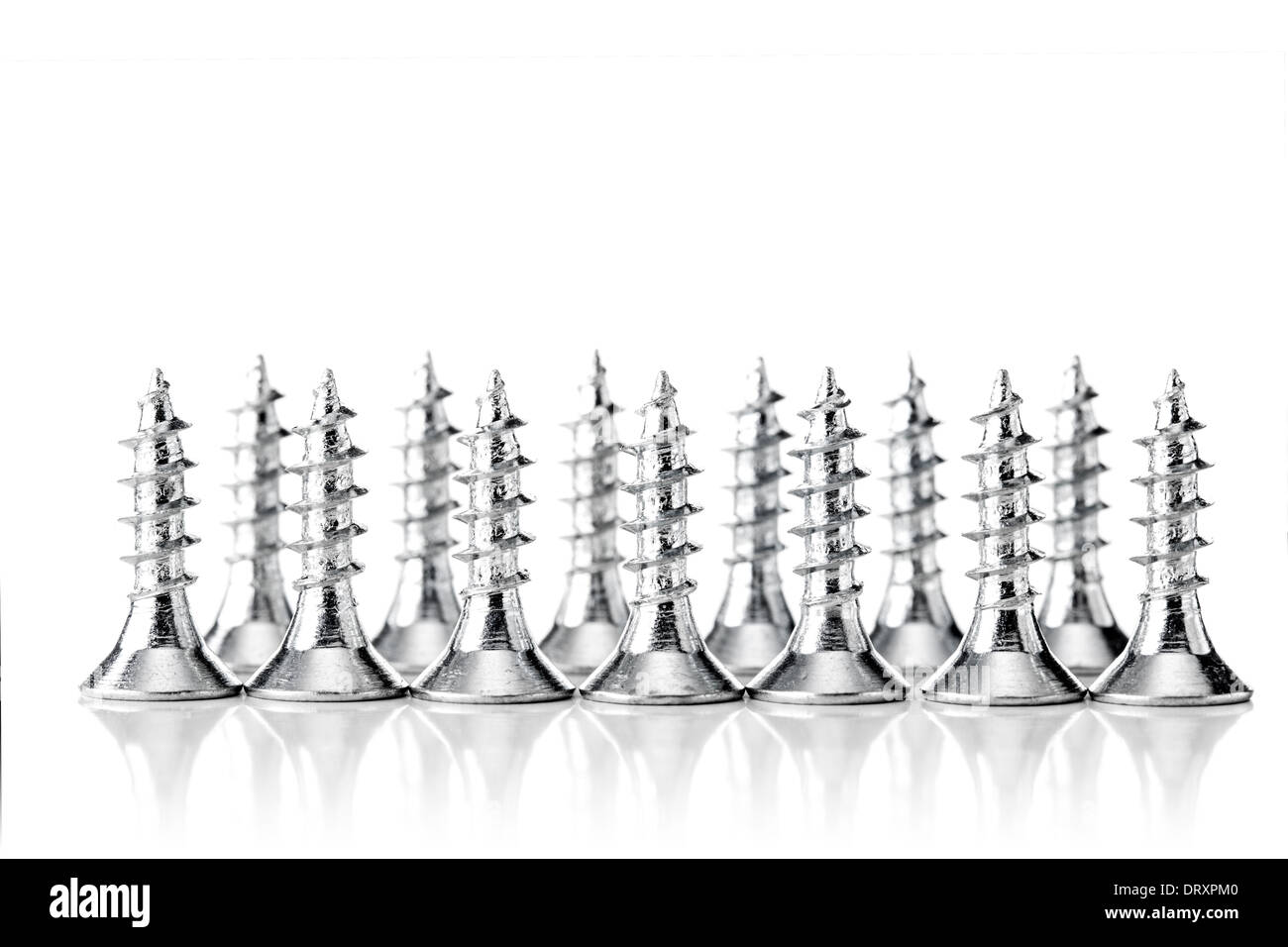 group of zinc coated screws, isolated on white Stock Photo - Alamy