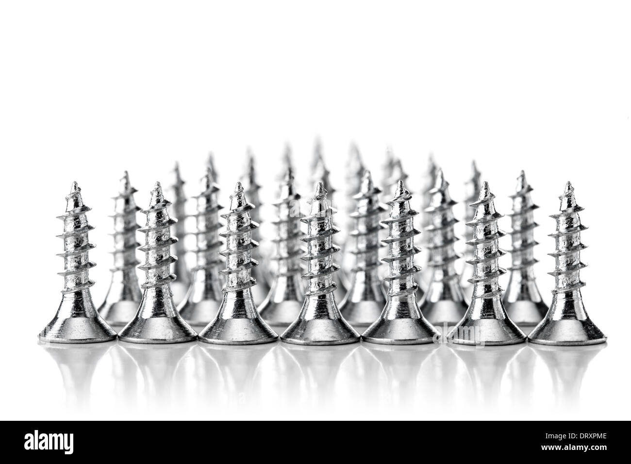 group of zinc coated screws, isolated on white Stock Photo - Alamy