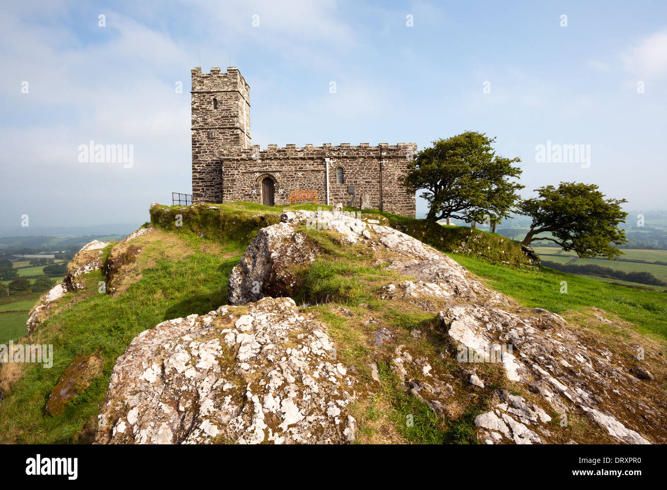 Brentor church Dartmoor national park Devon Uk Stock Photo - Alamy
