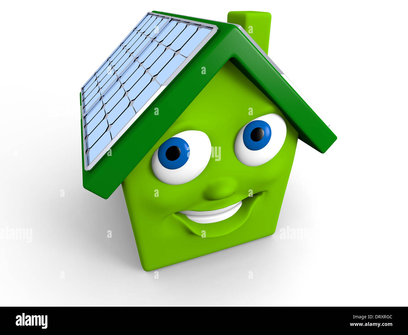 Happy green house with solar panels on the roof Stock Photo - Alamy