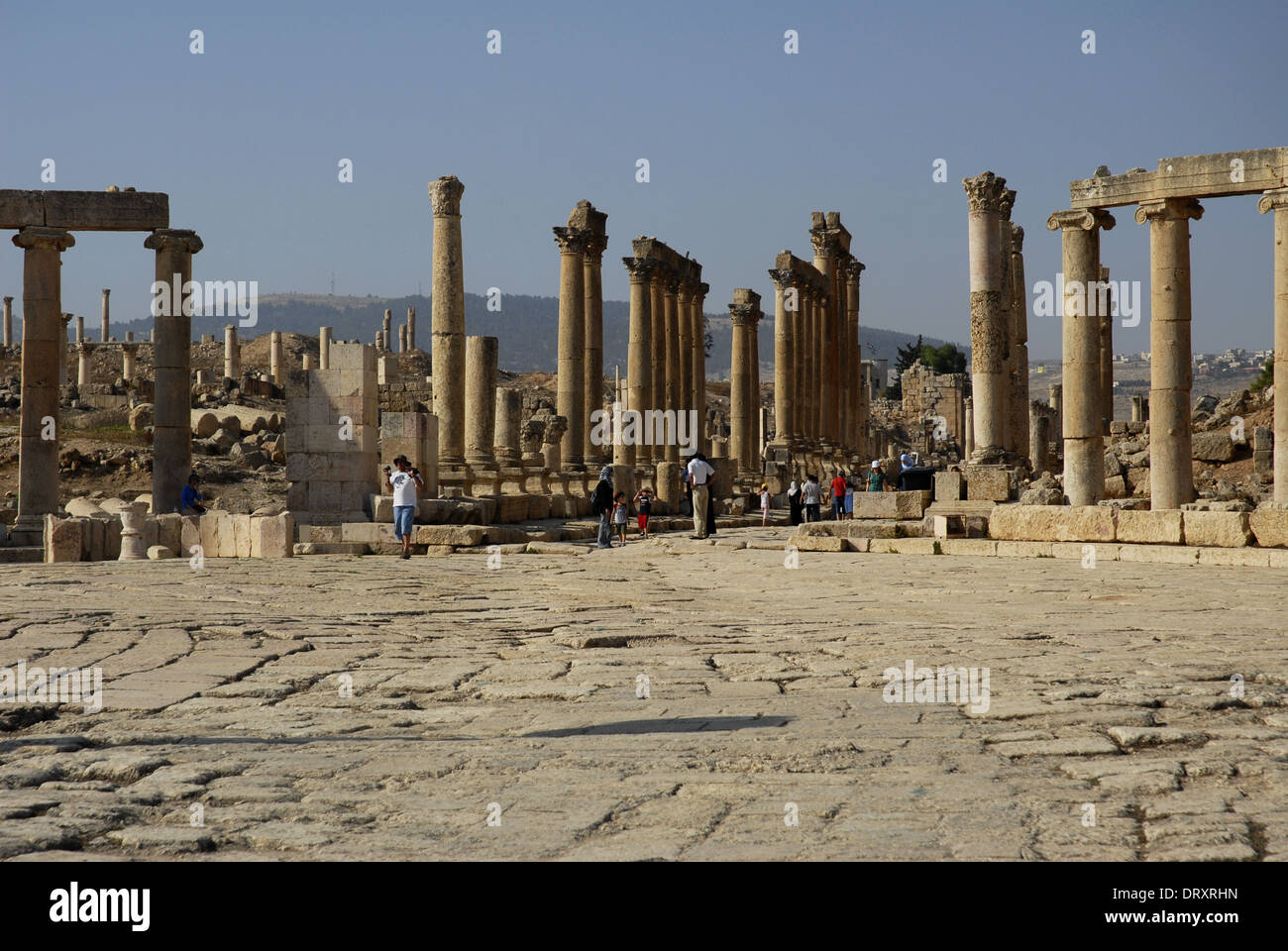 Panoramic view of Jerash, Cardo, Roman ruins, Gadara, Jordan Stock ...