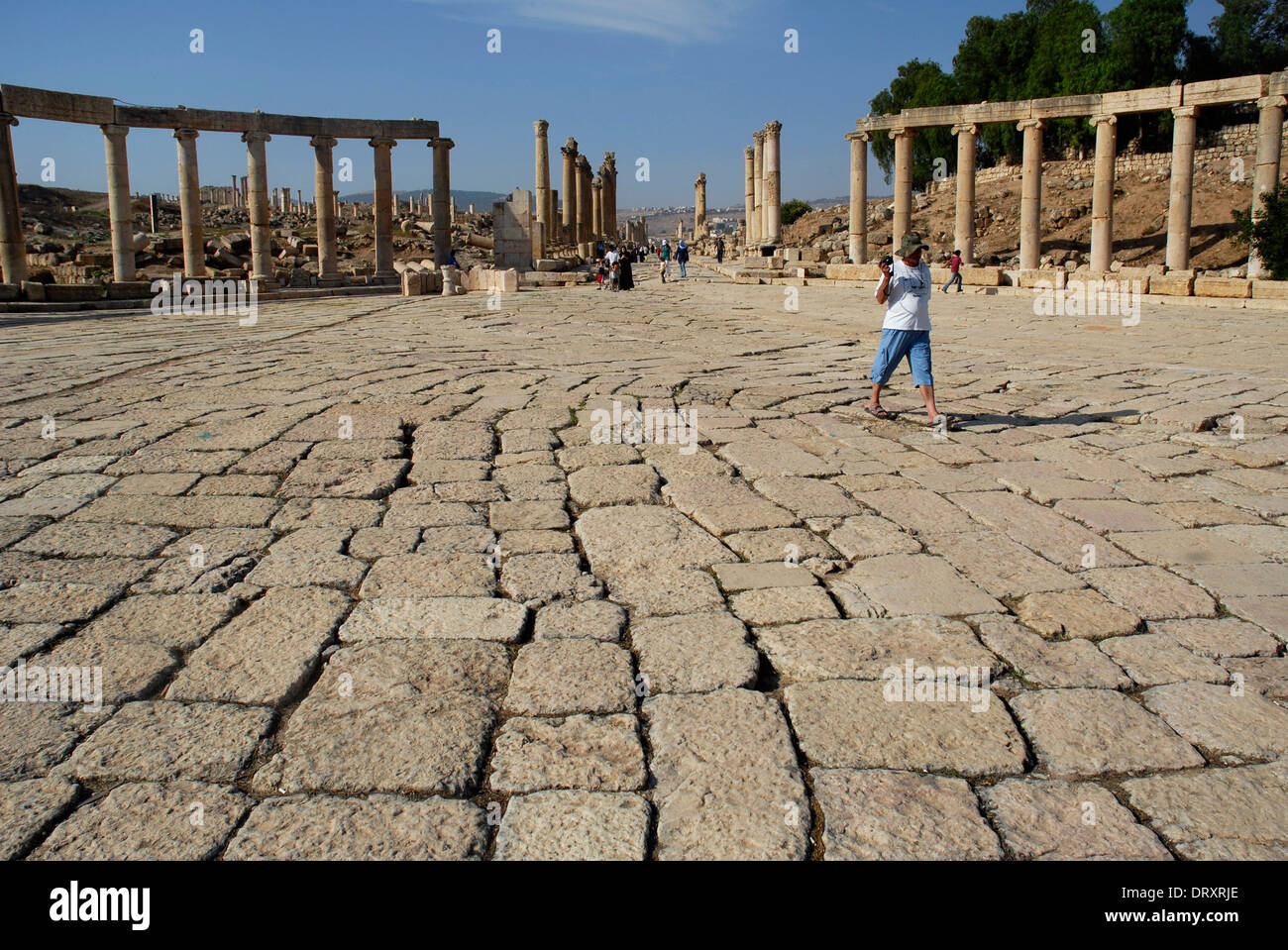 Panoramic view of Jerash, Cardo, Roman ruins, Gadara, Jordan Stock ...