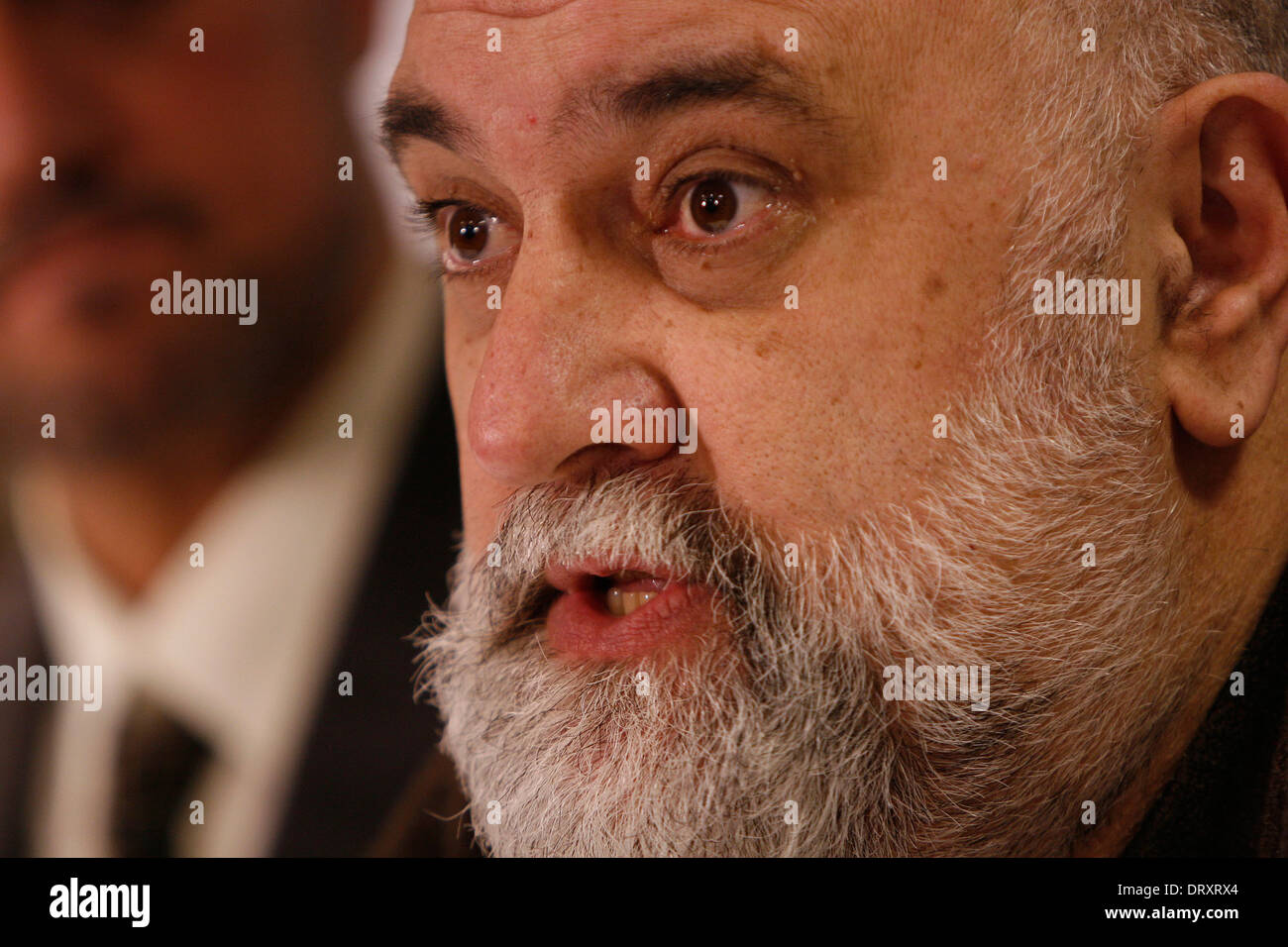 An emotional Alexei Sayle at a unilateral Gaza press conference held at ...