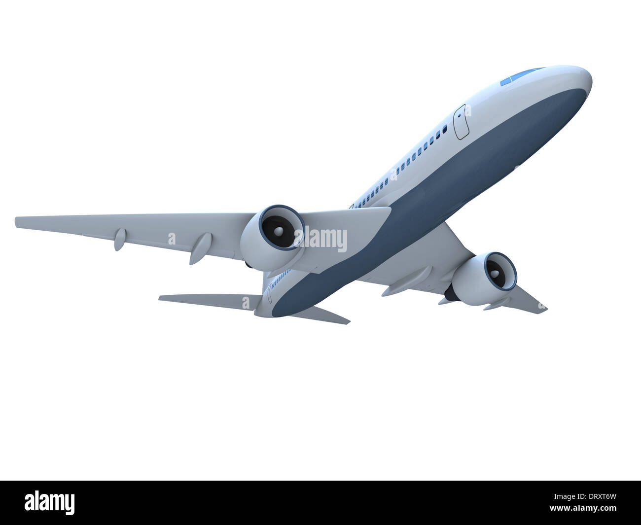 3d model flying passenger aircraft Cut Out Stock Images & Pictures - Alamy
