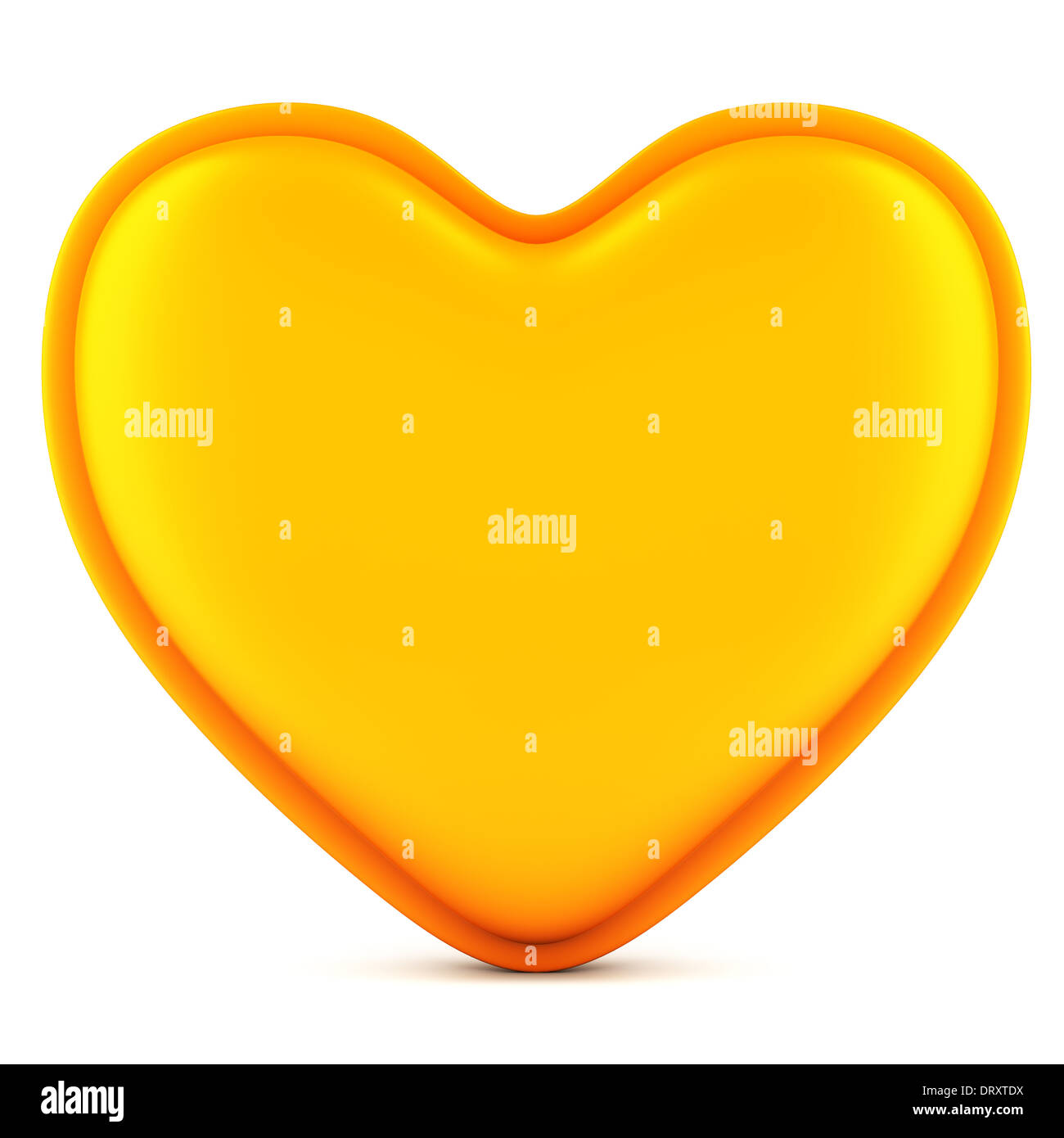 Orange abstract heart isolated on white background. 3d illustration ...