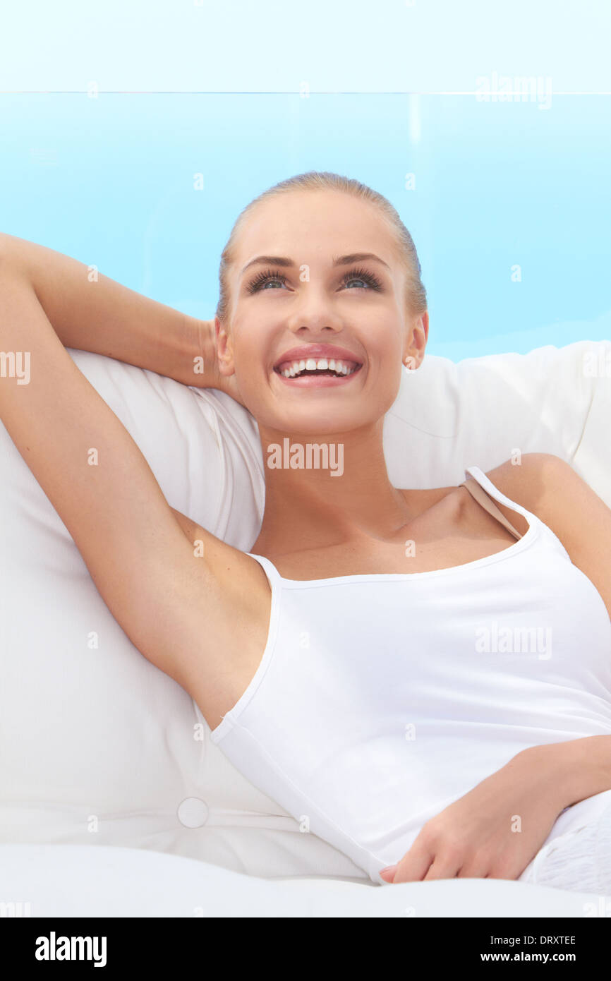 Happy confident beautiful woman Stock Photo - Alamy