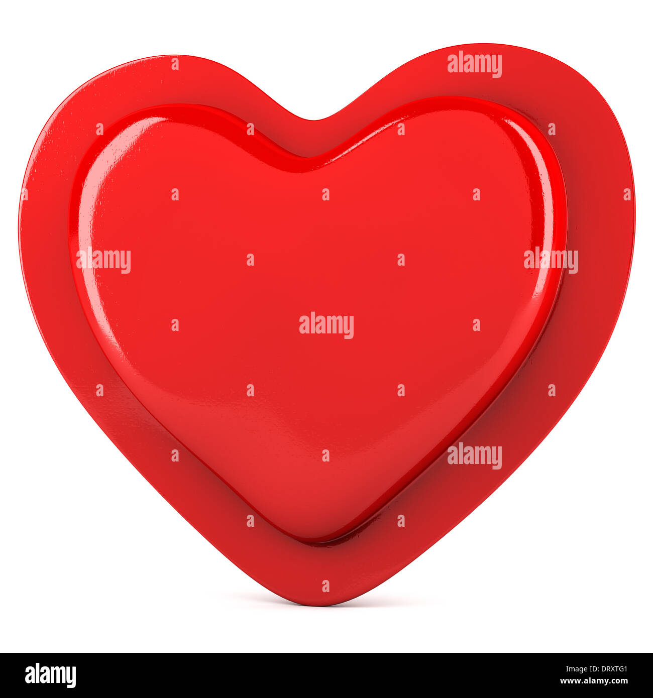 Red abstract heart isolated on white background. 3d illustration Stock ...