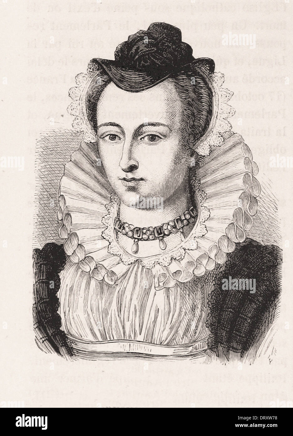 Portrait of Mary Stuart - French engraving XIX th century Stock Photo ...