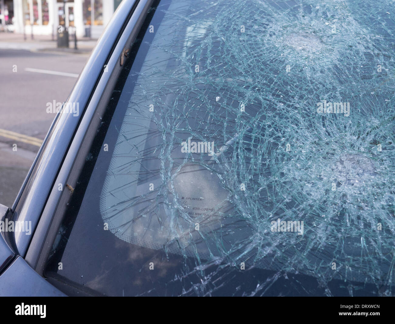 Smashed car windows Stock Photo - Alamy