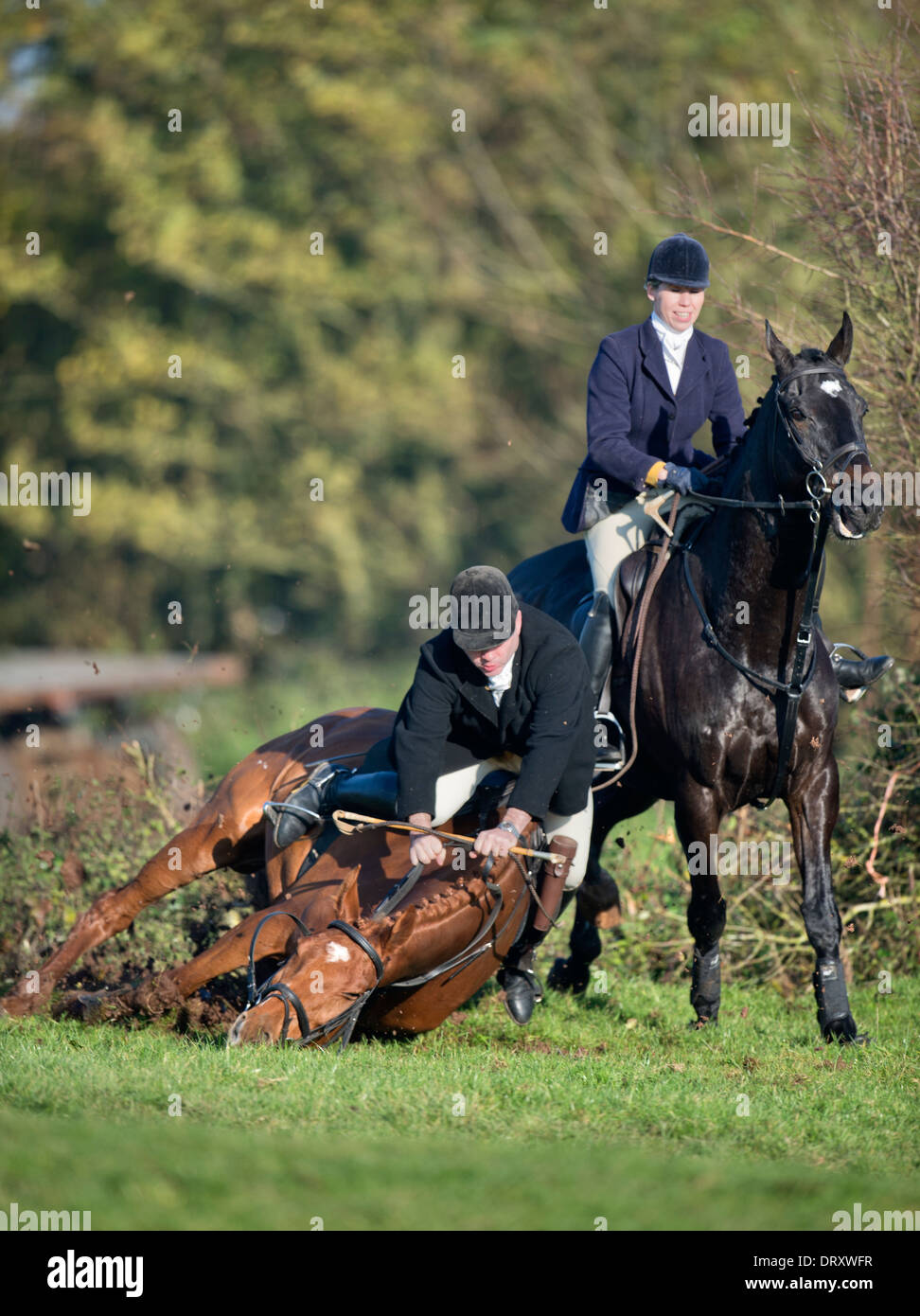 Horse rider falling hi-res stock photography and images - Alamy