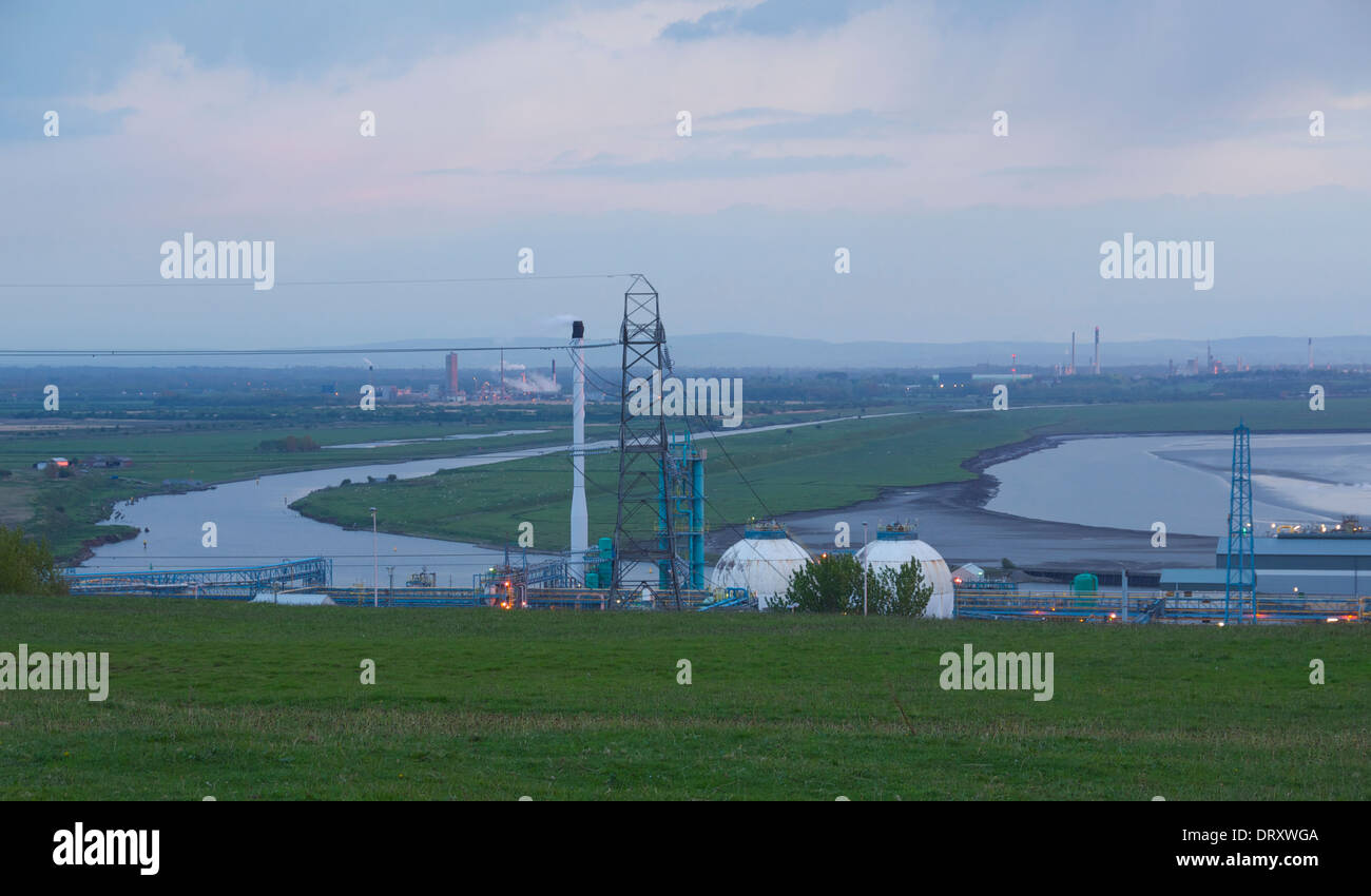 Chemical plant on the edge of a river Stock Photo - Alamy