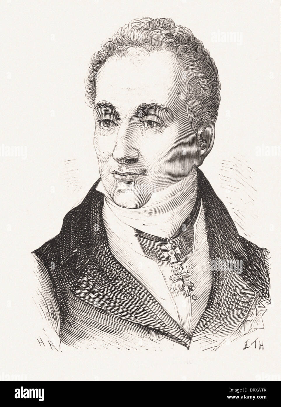 Portrait of Metternich - French engraving XIX th century Stock Photo ...