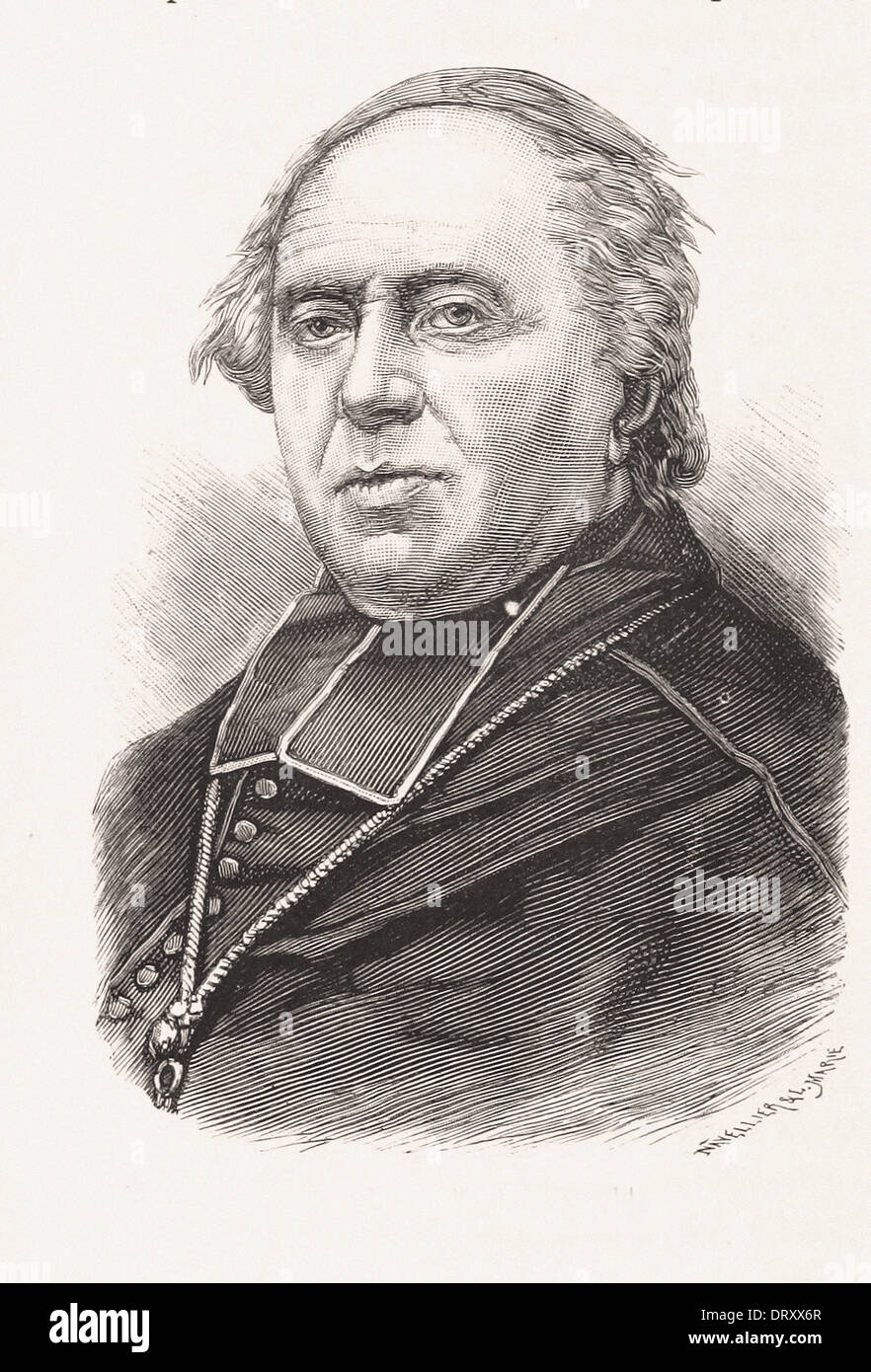 Portrait of Le cardinal de Bonald - French engraving XIX th century ...