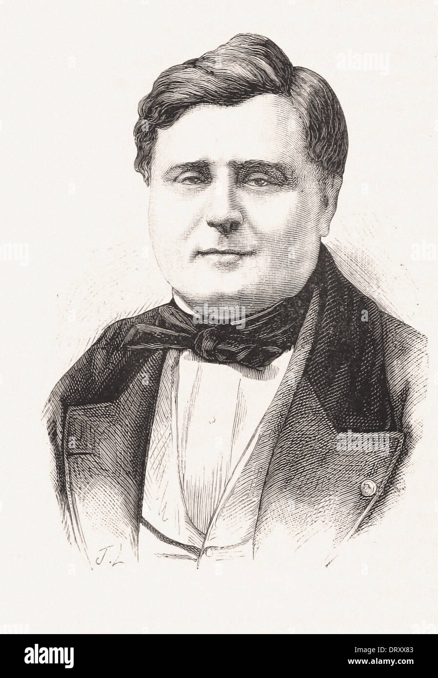 Portrait of walewski french engraving xix th century hi-res stock ...