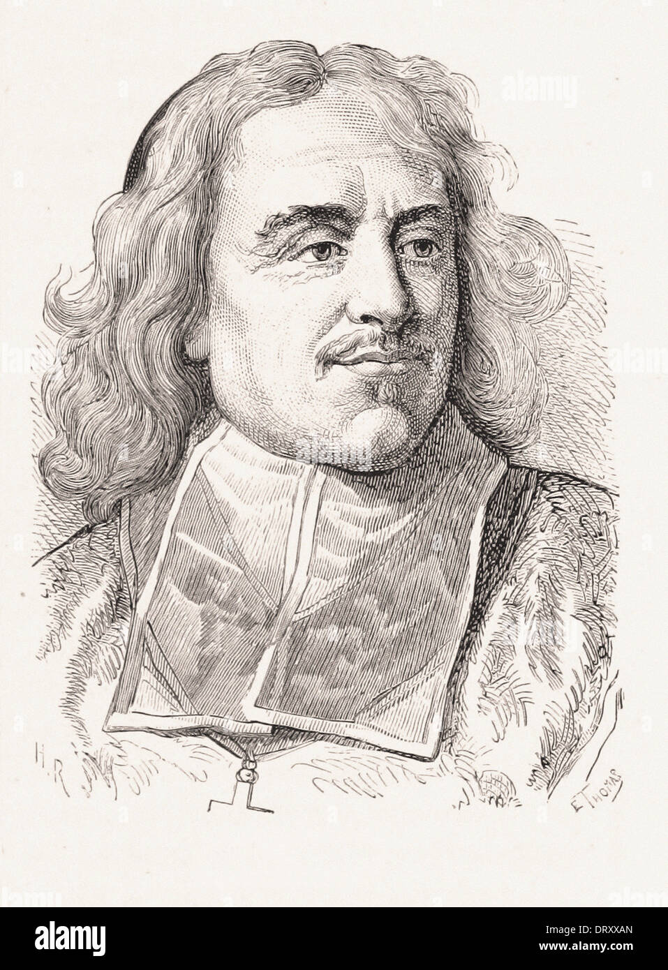 Portrait of Bossuet - French engraving XIX th century Stock Photo - Alamy
