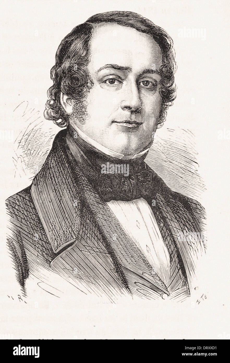 Portrait of Duchatel - French engraving XIX th century Stock Photo - Alamy