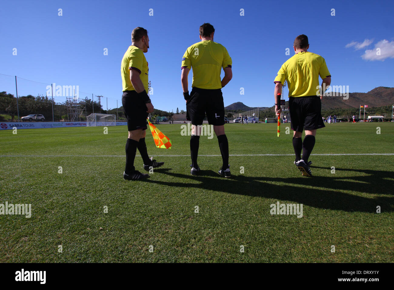 Sport football official linesman flag hi-res stock photography and ...