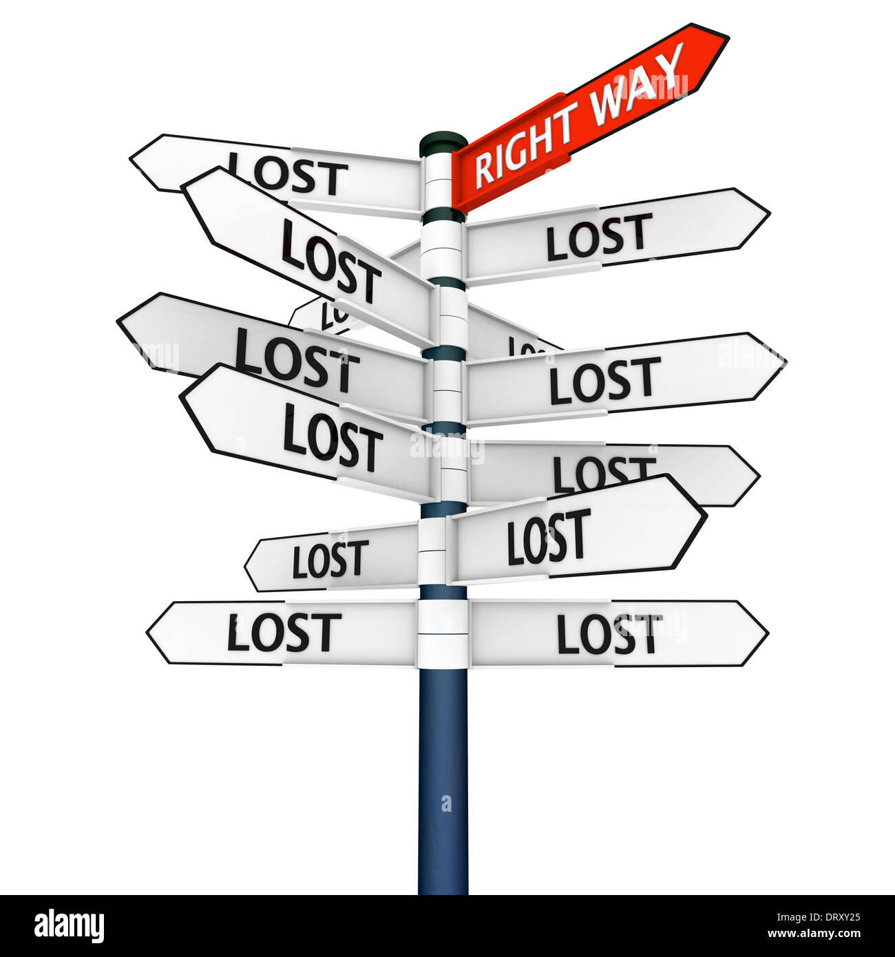 Concept of guidance and help, crossroads sign with pointers showing ...