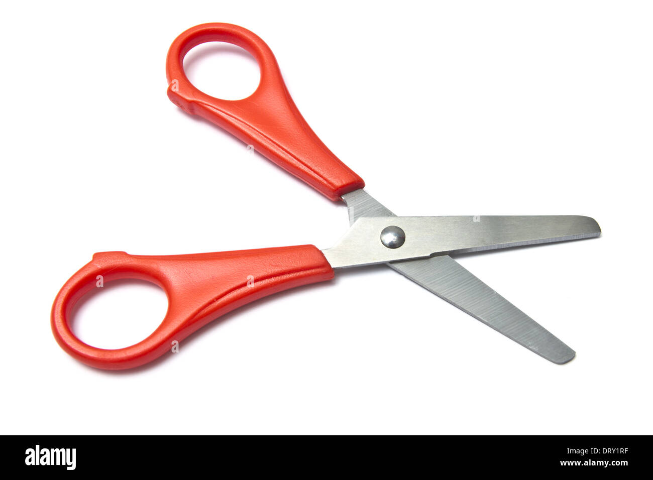 Red handled scissors Stock Photo - Alamy