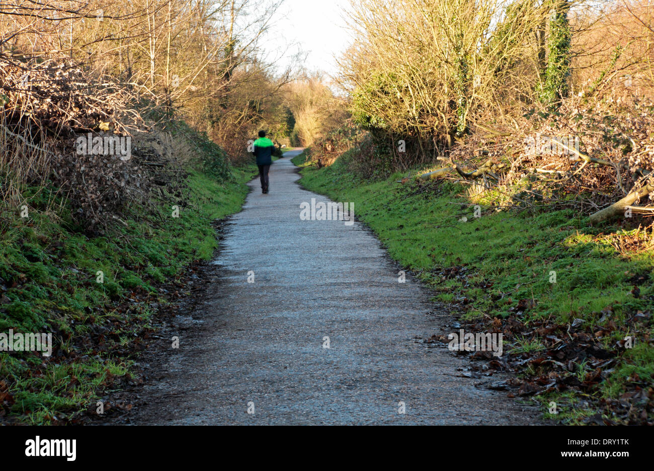 A view of a walker on the Marriott's Way long distance path near ...
