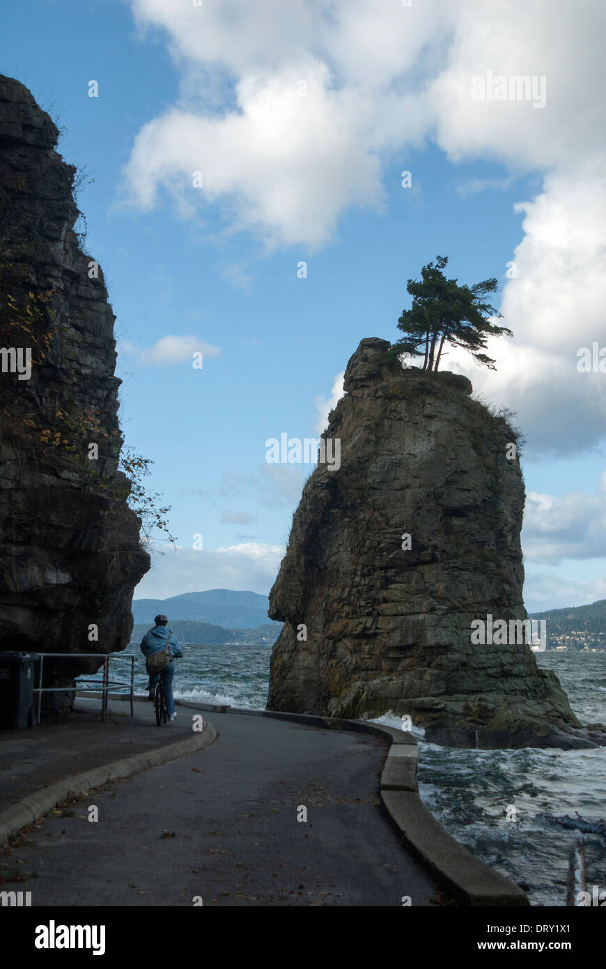 Siwash Rock at Stanley Park near the seawall, Vancouver, British ...