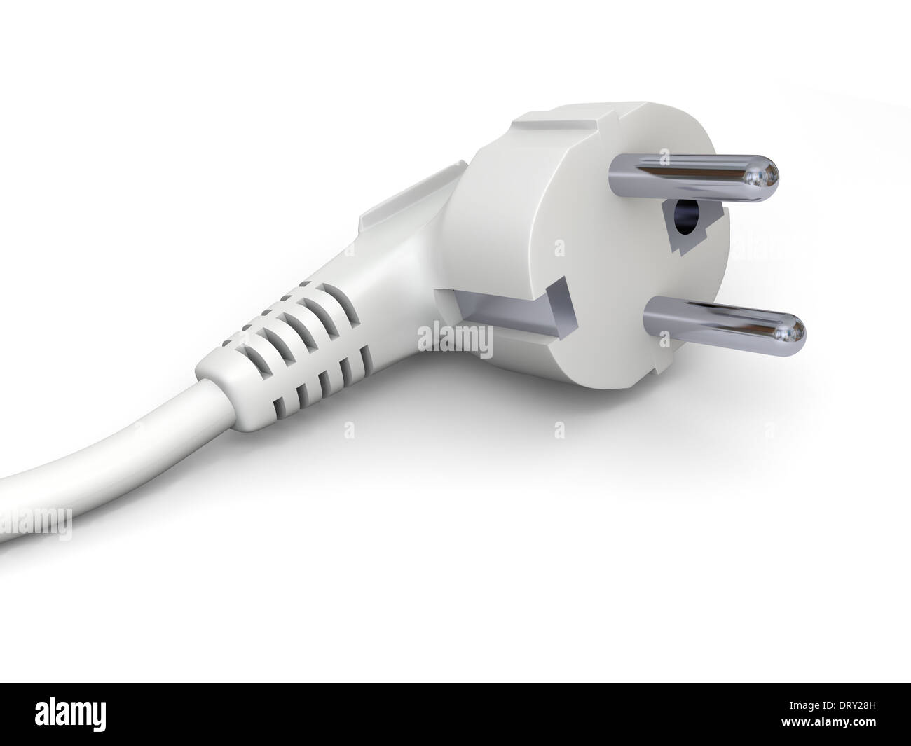 Close-up illustration of disconnected electric plug with power cable ...